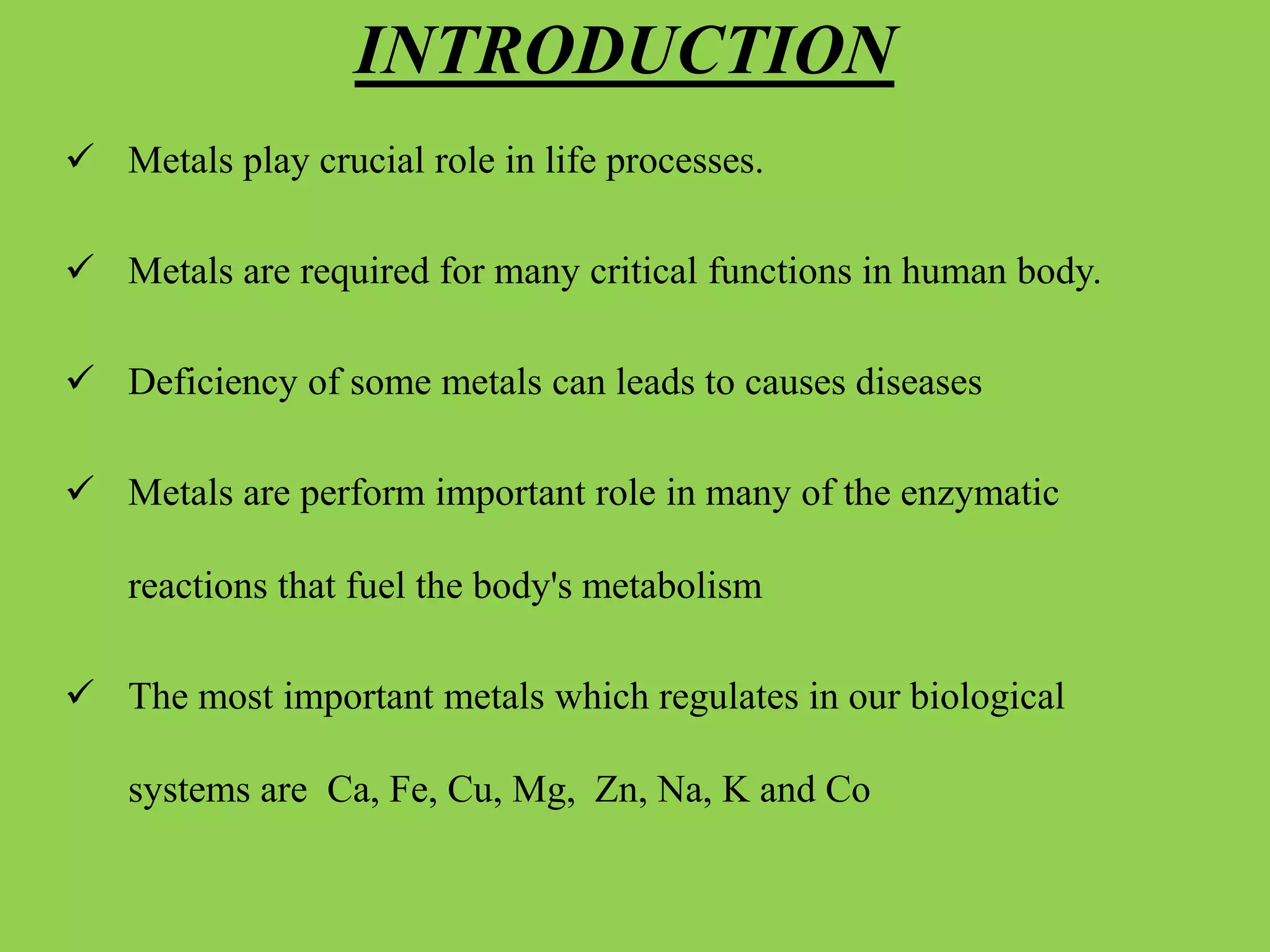 Role of Essential Metals in our Biological Process | PPTX