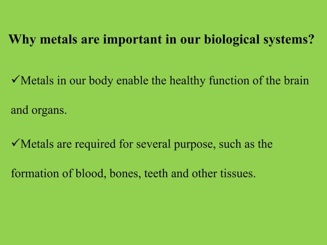 Role of Essential Metals in our Biological Process | PPTX | Blood ...