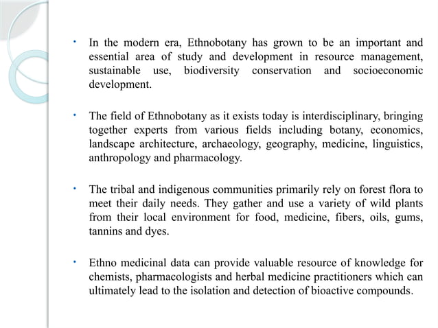 Role of Ethnobotany in conservation of endangered speceis of plant.pptx ...