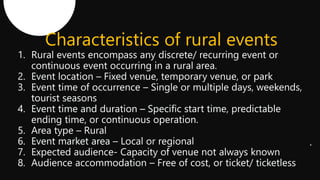 Role of events in rural development | PPTX