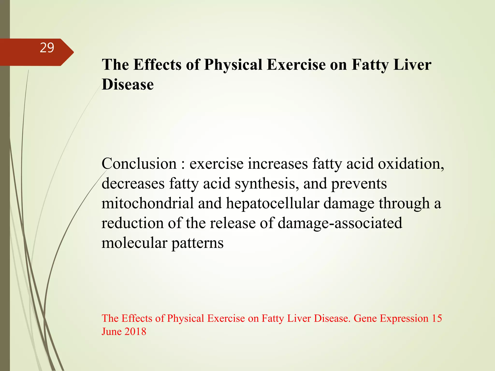 Role of exercise in non alcoholic fatty liver disease | PPTX