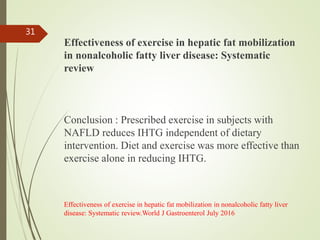 Role of exercise in non alcoholic fatty liver disease | PPTX