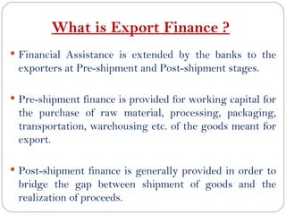 Role of exim bank in export financing | PPT
