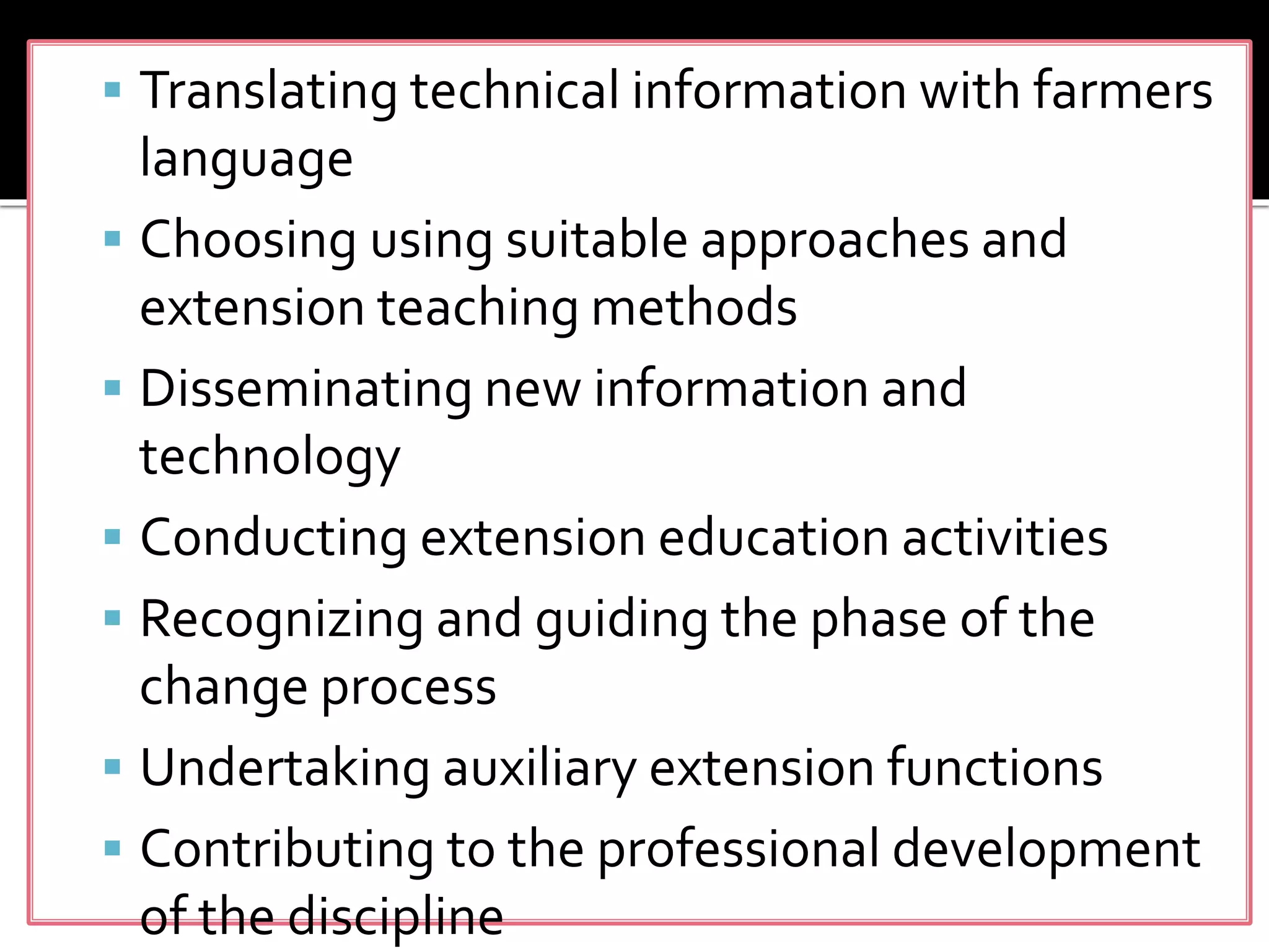 Role of extension agent | PPTX