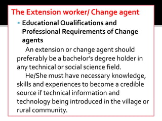 Role of extension agent | PPTX