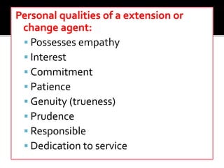 Role of extension agent | PPTX