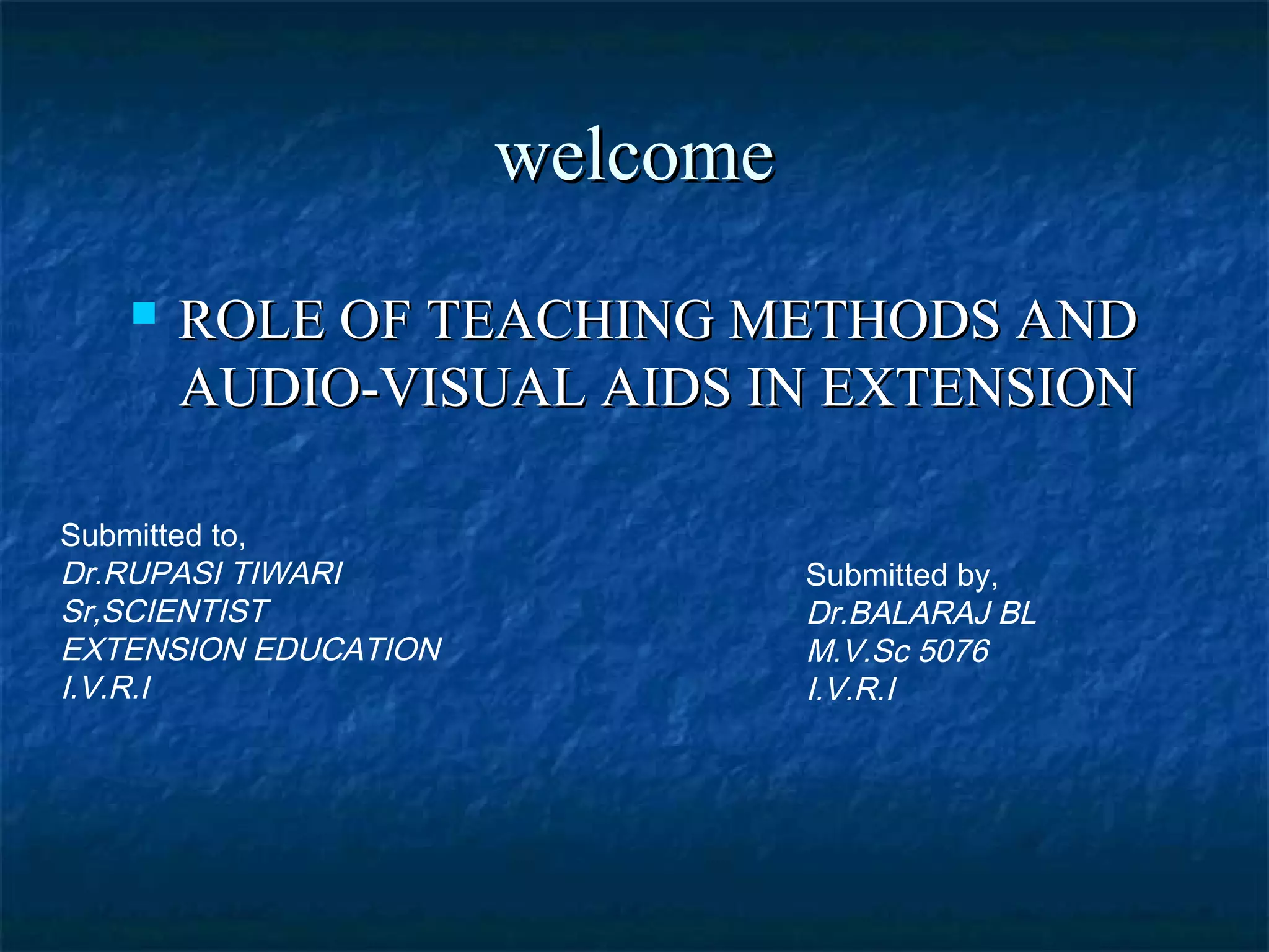 Role of extension teaching | PPT