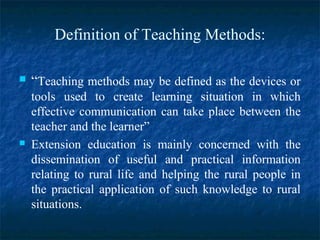 Role of extension teaching | PPT