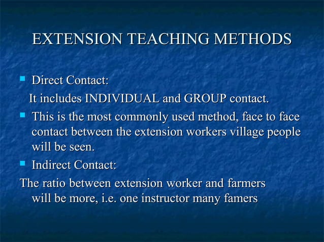 Role of extension teaching | PPT