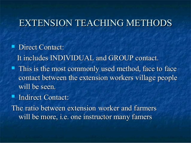 Role of extension teaching