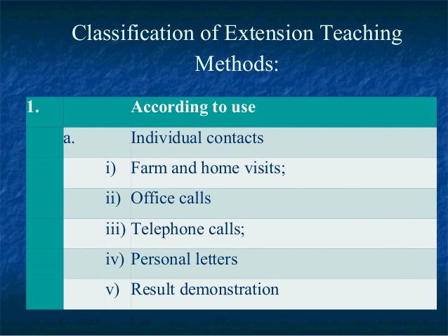 Role of extension teaching