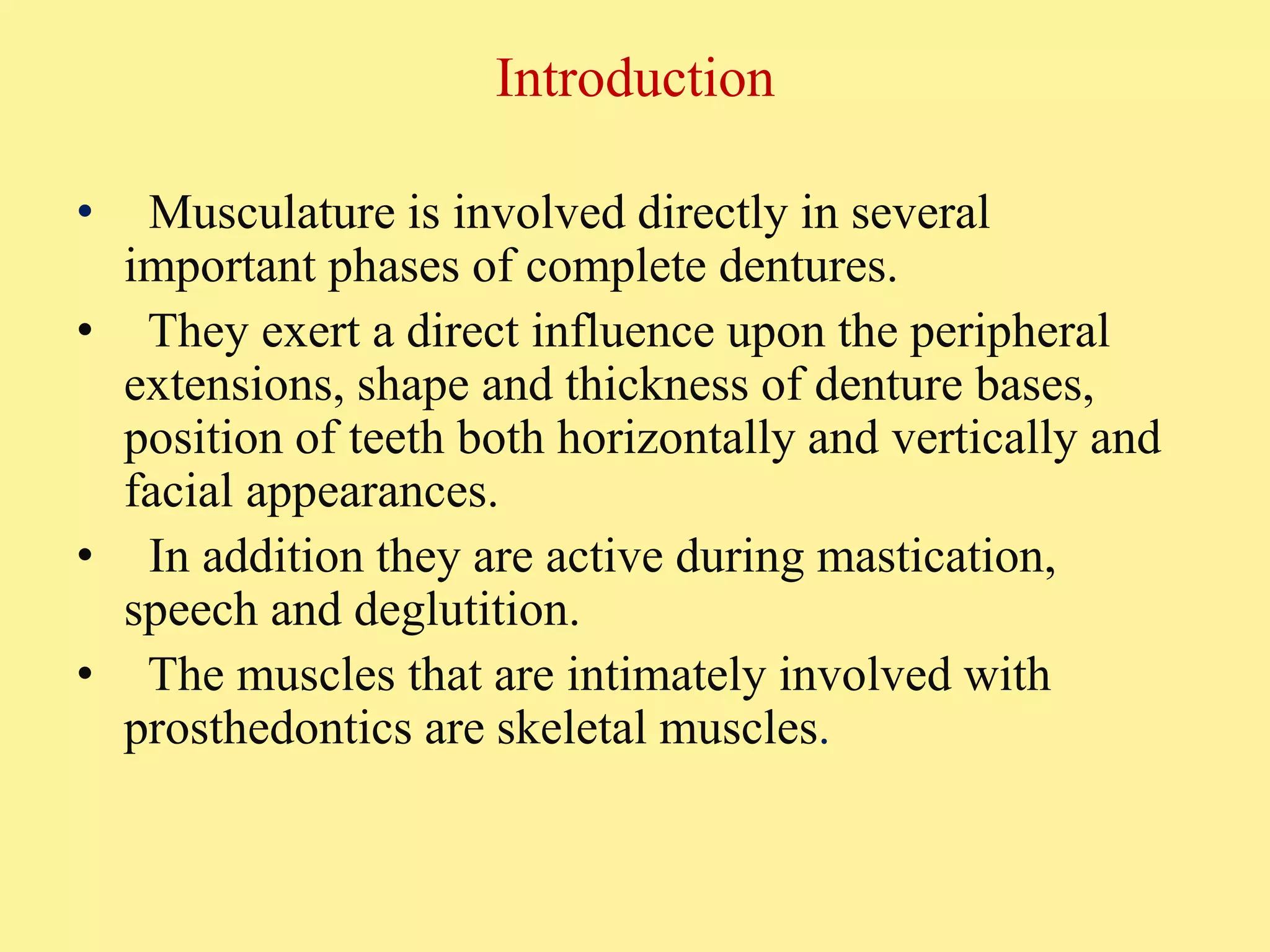 Role of facial muscles in complete denture prosthesis | PPTX