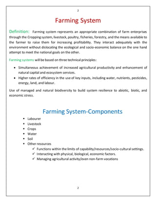 Role of farming system in sustainable agriculture | DOCX