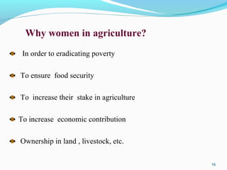 Role of farm women in indian agriculture | PPT