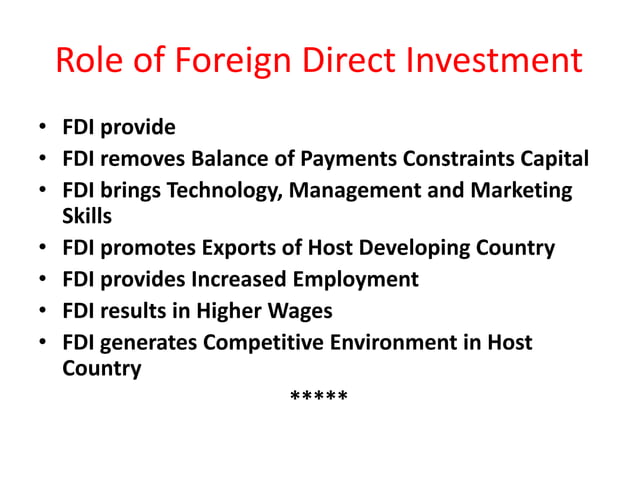 Role of FDI | PPT