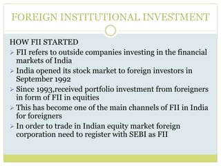 Role of fdi &fii | PPT