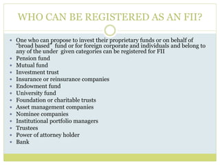 Role of fdi &fii | PPT