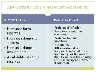 Role of fdi &fii | PPT