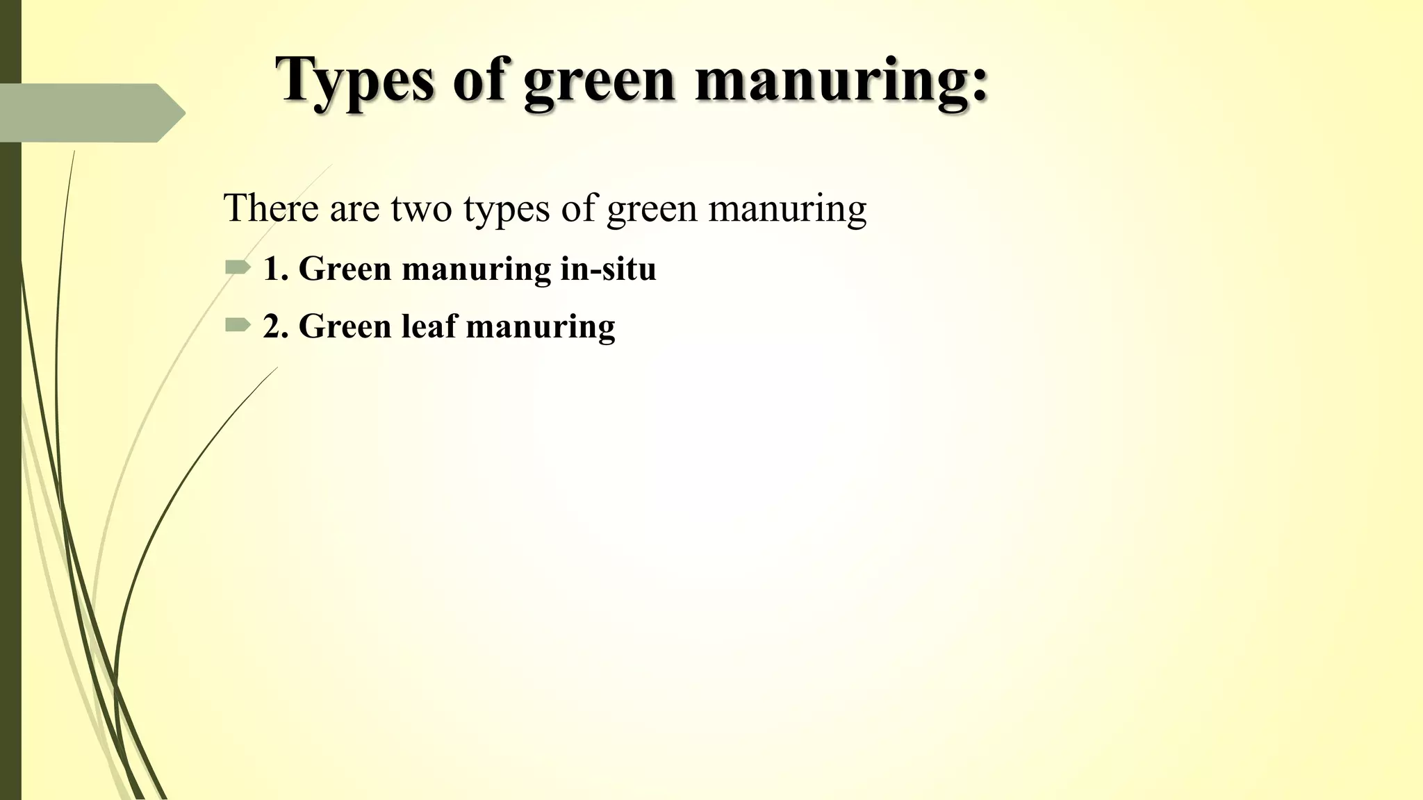 Role of fertilizer green manuring in conservation agronomy | PPT
