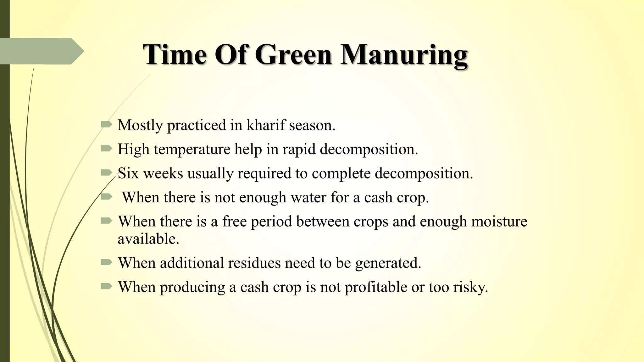 Role of fertilizer green manuring in conservation agronomy | PPT
