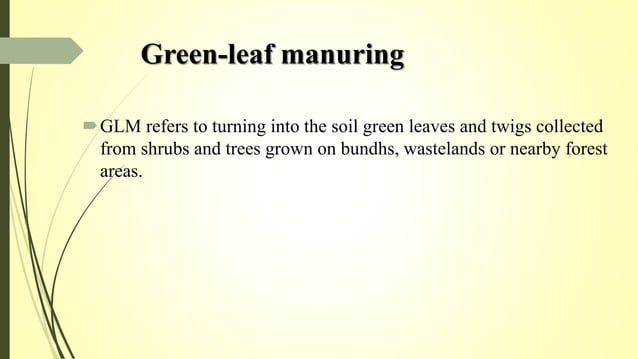 Role of fertilizer green manuring in conservation agronomy | PPT
