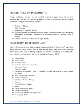 Role of fii in indian market | DOCX