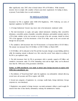 Role of fii in indian market | DOCX