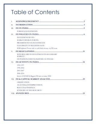 Role of fii in indian market | DOCX