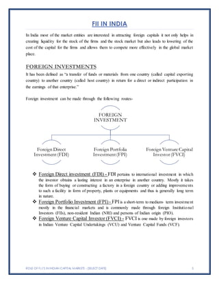 Role of fii in indian market | DOCX