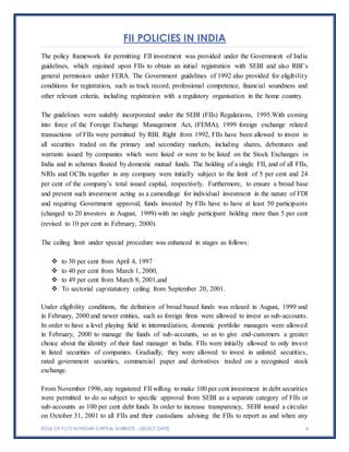 Role of fii in indian market | DOCX