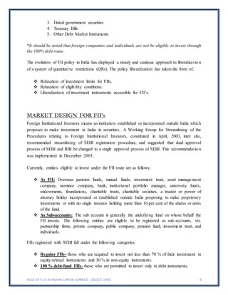 Role of fii in indian market | DOCX