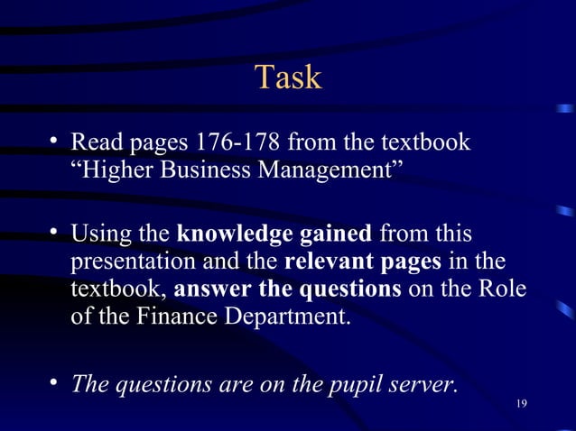 Role of Finance CMD | PPT