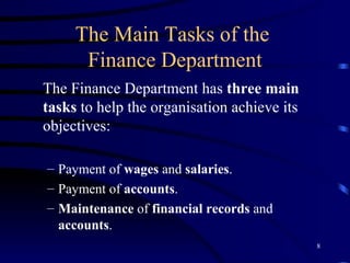 Role of Finance CMD | PPT