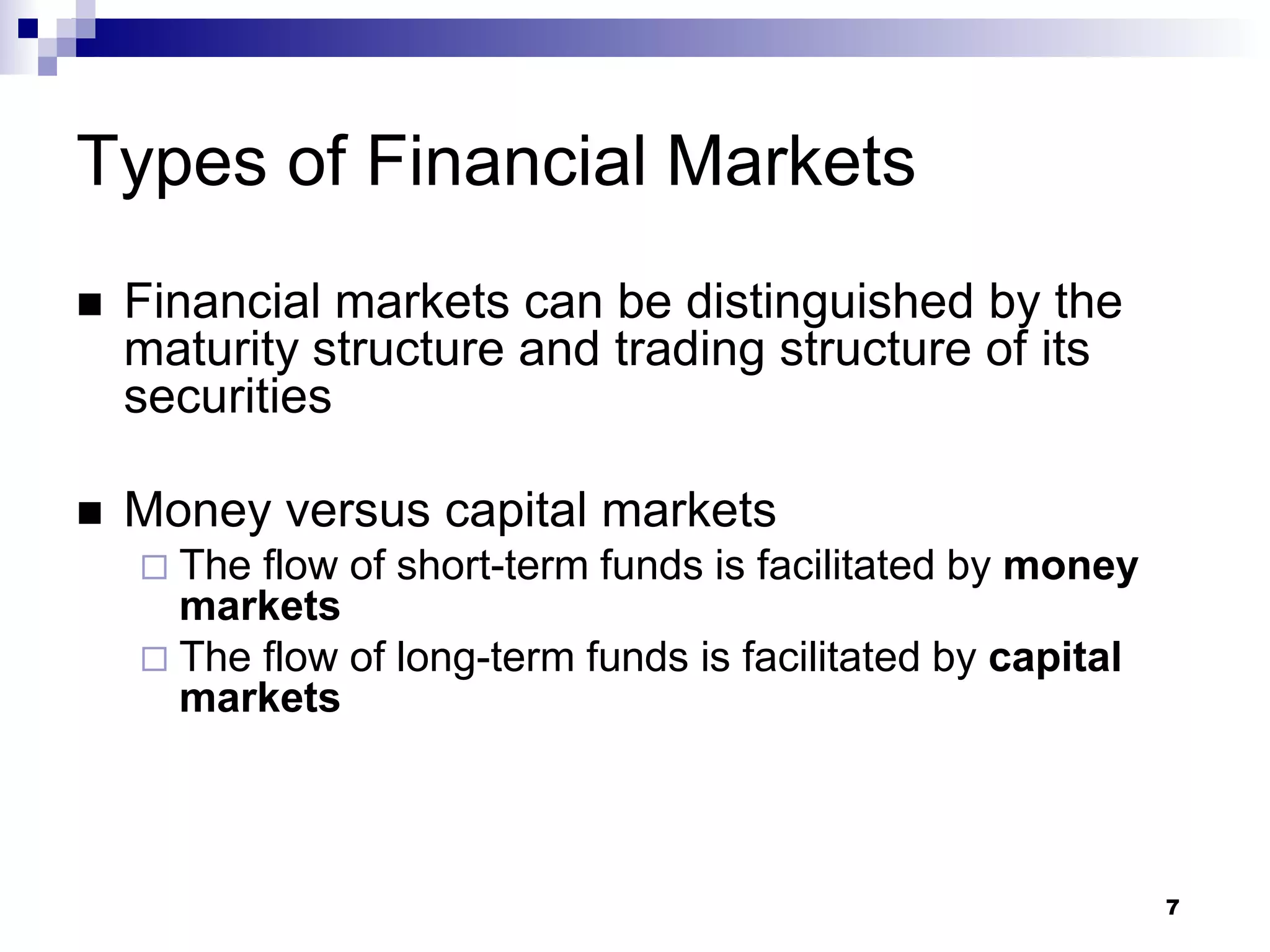 Role of financial markets | PPTX