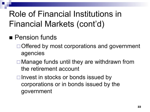 Role of financial markets | PPTX