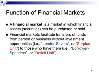 Role of financial markets | PPTX