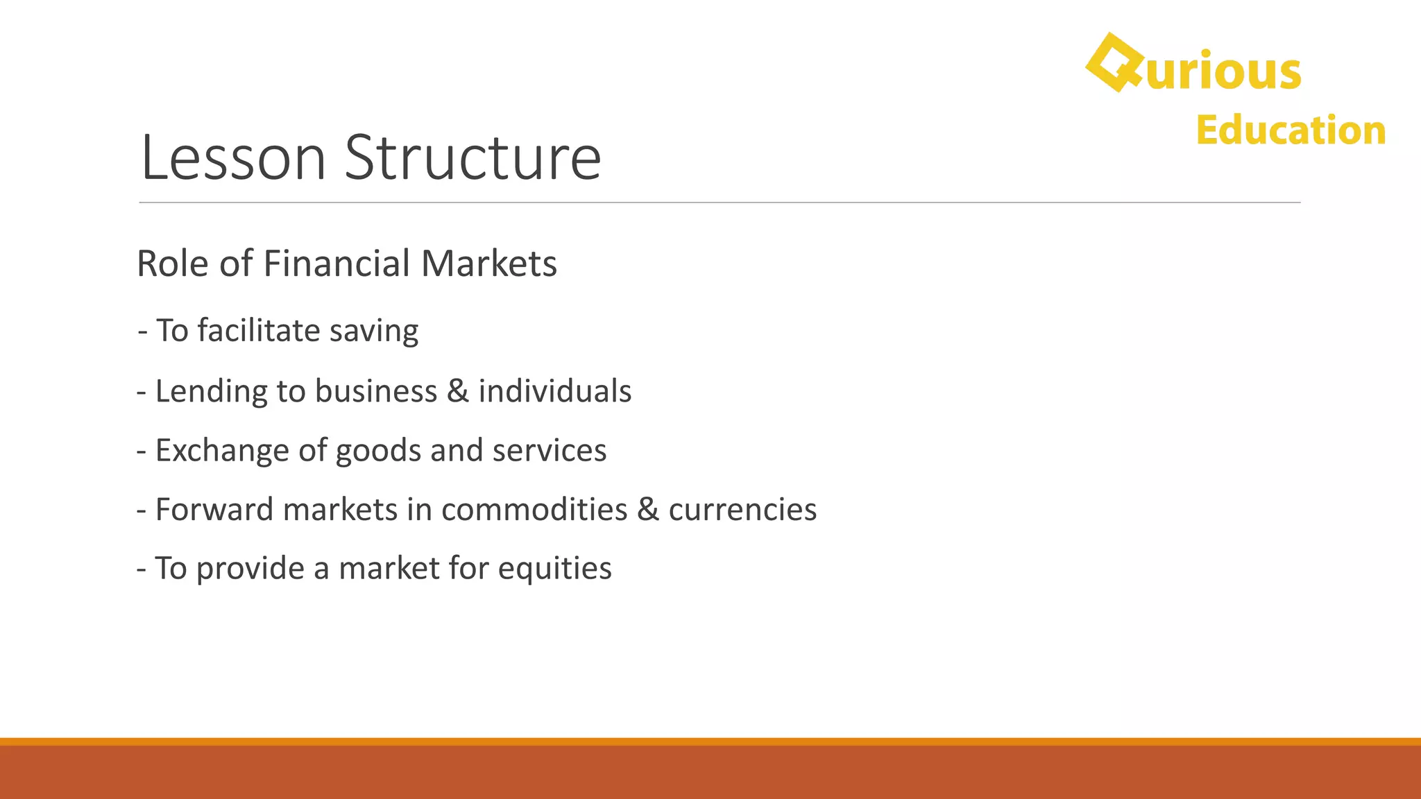 Role of Financial Markets Note - A-Level & IB Economics | PDF