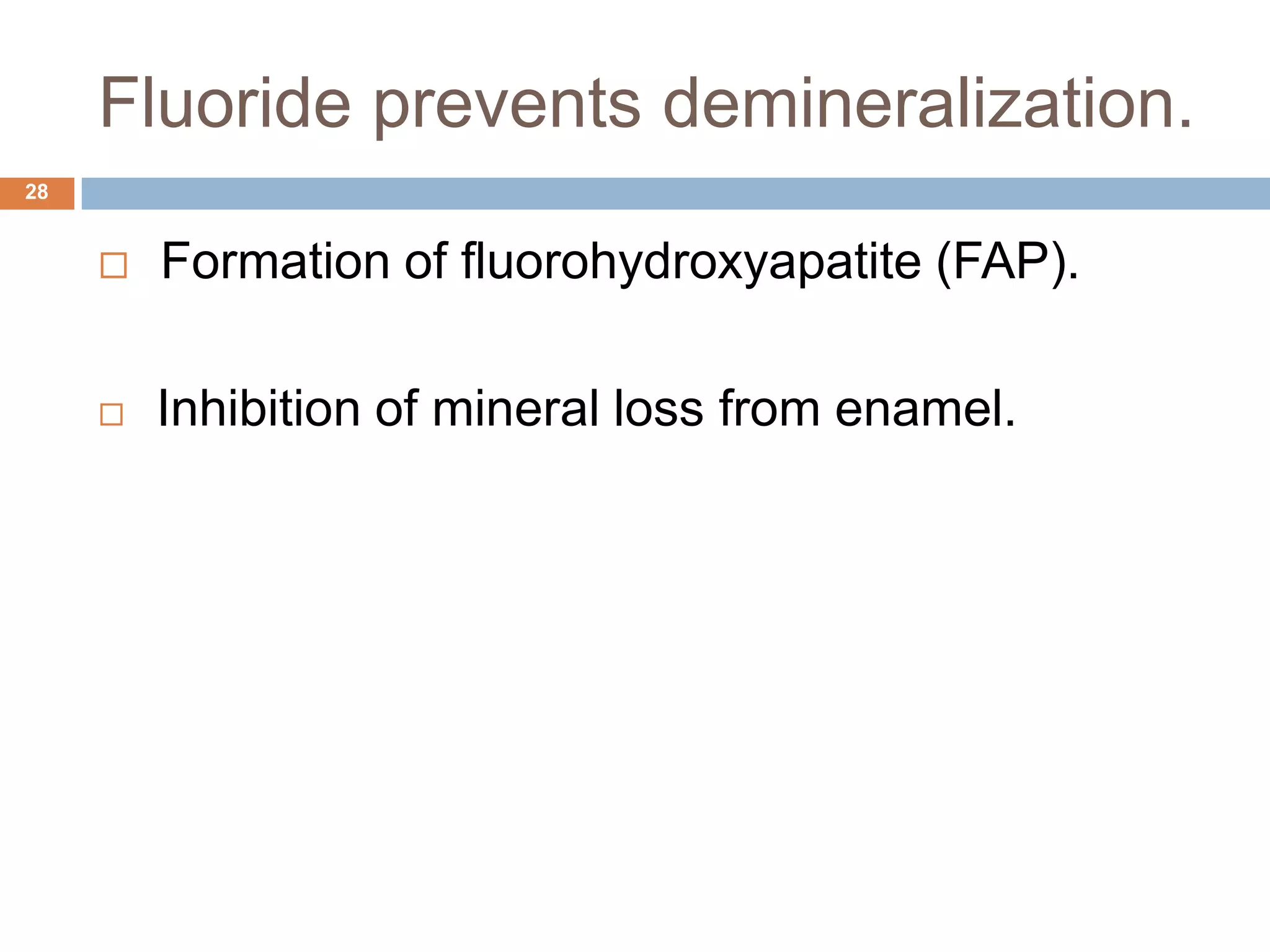 Role of fluoride in dental health | PPTX