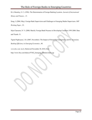 Role of foreign banks | PDF