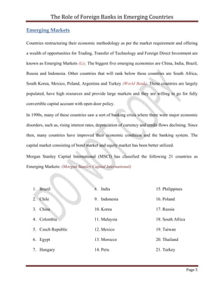 Role of foreign banks | PDF