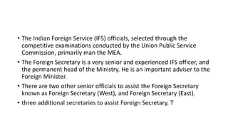 Role of Foreign Ministry in determining Indian Foreign Policy ...