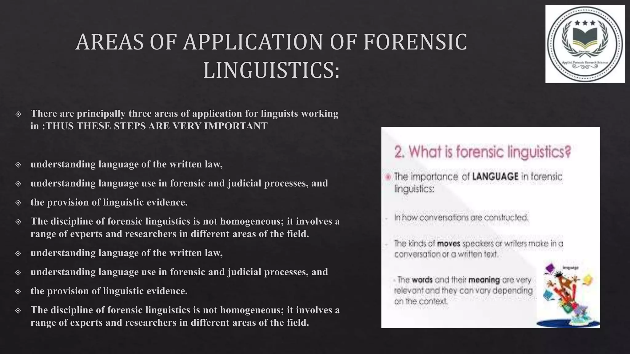 Role of Forensic Linguistics in Crime Analysis.pptx | Crime & Harmful Acts to Individuals ...