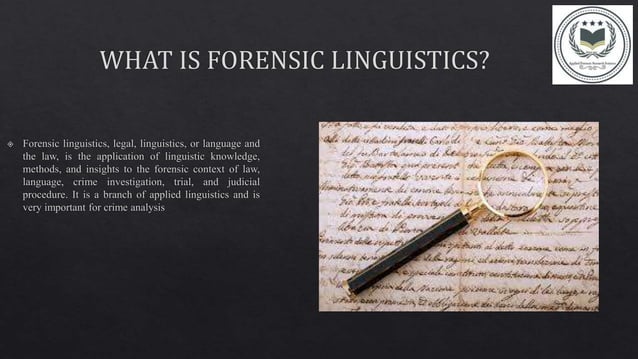 Role of Forensic Linguistics in Crime Analysis.pptx | Crime & Harmful Acts to Individuals ...