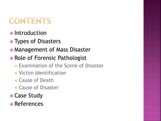Role of Forensic Science in Mass Disaster Management | PPTX