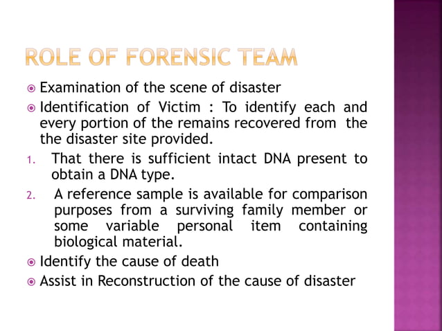Role of Forensic Science in Mass Disaster Management | PPTX