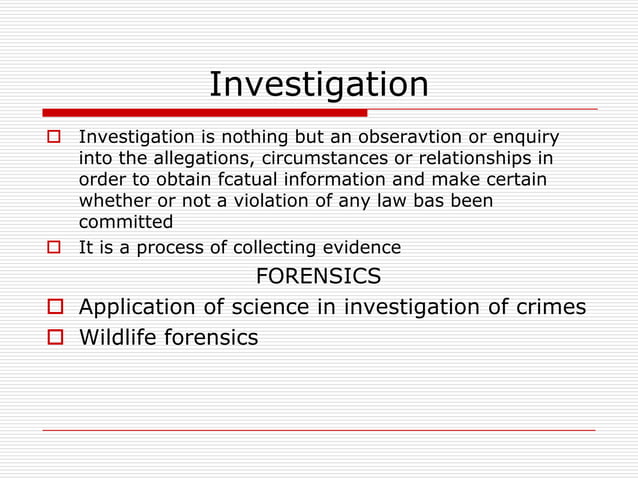 Role of forensics in wildlife | PDF