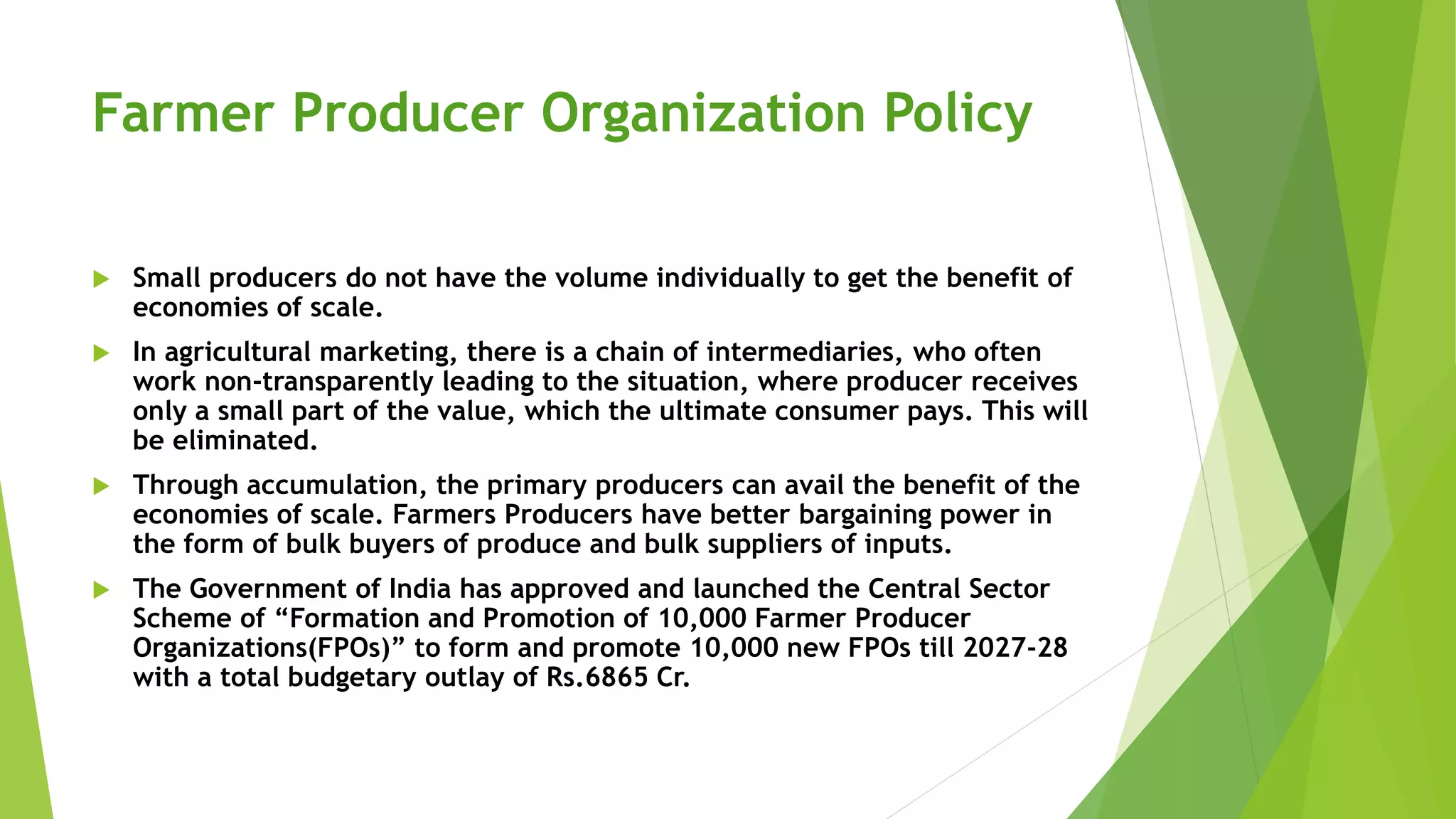 Role of FPO in diversification of crops | PPTX