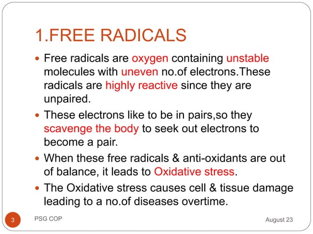ROLE OF FREE RADICALS IN DIABETES.pptx | Endocrine and Metabolic ...
