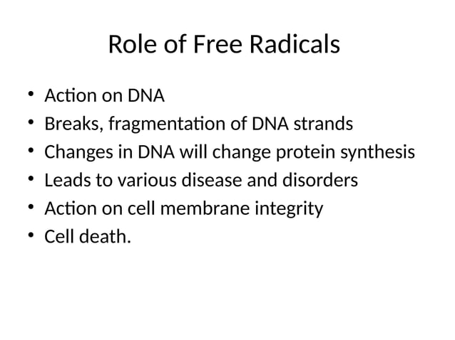 ROLE OF FREE RADICALS IN NEURODEGENERATIVE DISEASES ppt (2) (1).pptx ...