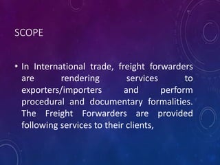 Role of freight forwarder | PPTX